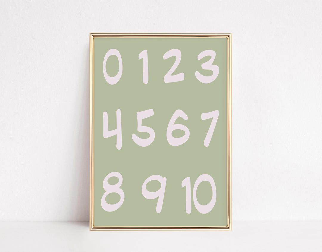 Neutral Boho Numbers Poster, Scandi Nursery Decor (digital Download) - Etsy