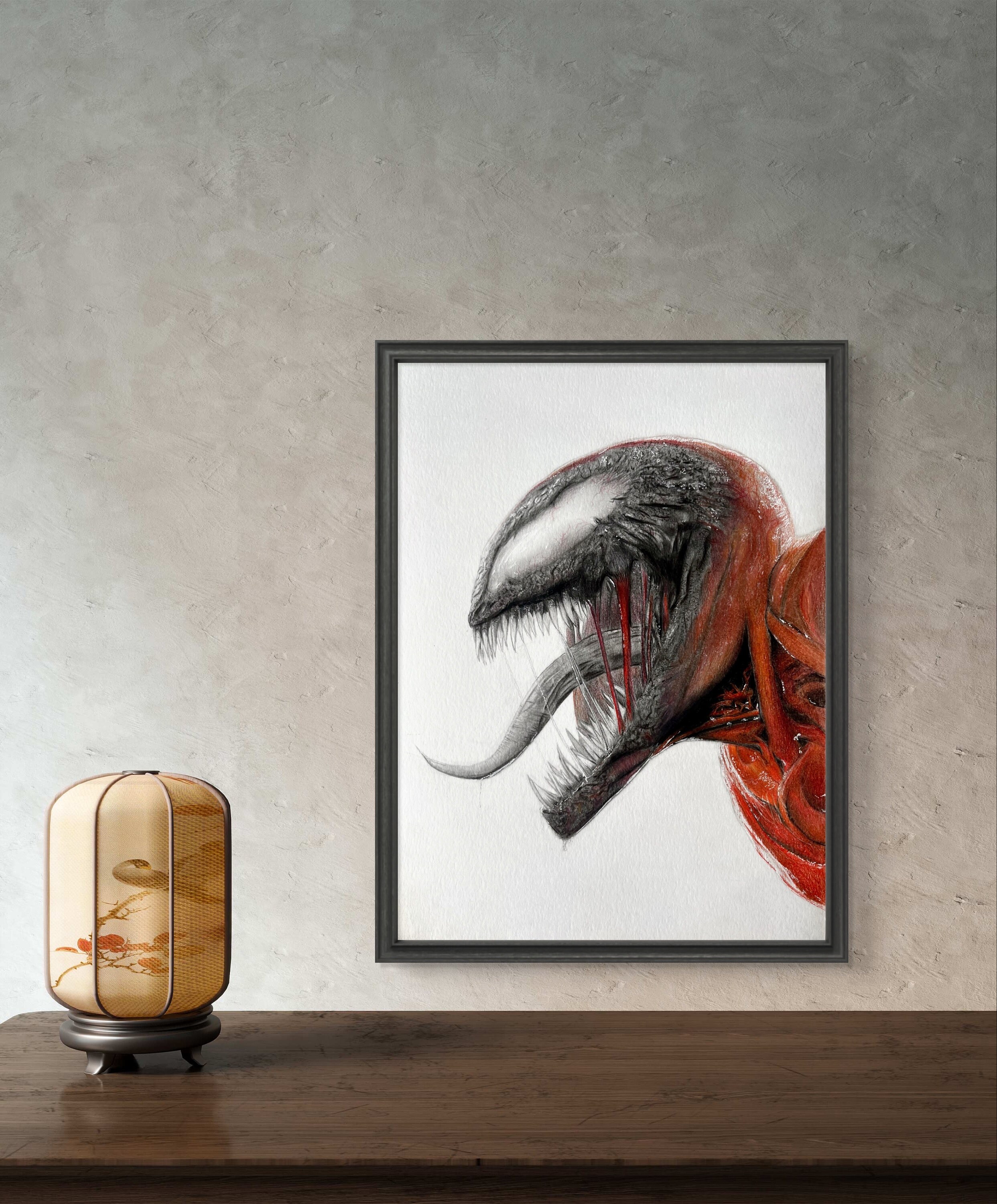 Carnage Art Print, Pencil Drawing, Marvel Art Decor, Character Wall Art ...