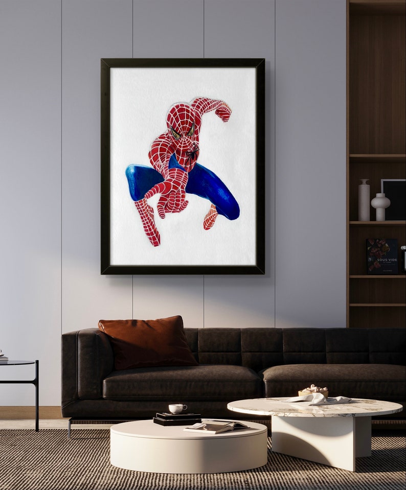 Spider-man Art Print, Pencil Drawing, Marvel Art Decor, Character Wall ...