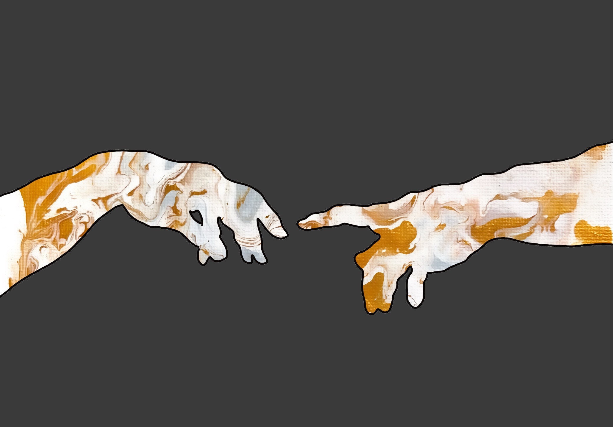 Michelangelo Hands Inverted Art Print, the Creation of Adam, God Hands ...