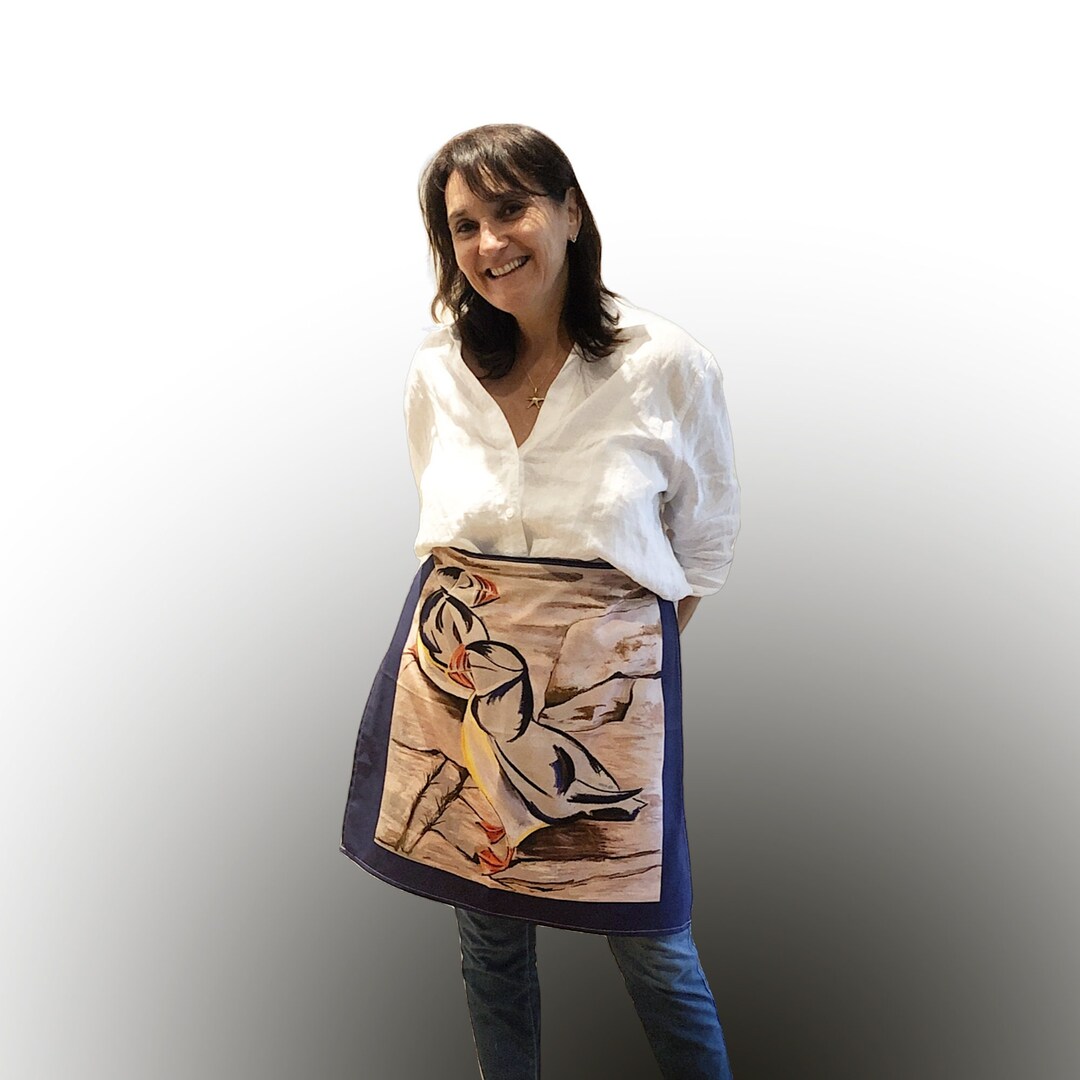 Puffin Half Apron, Coastal Wildlife Bird Gift, Christmas Apron for Mum ...