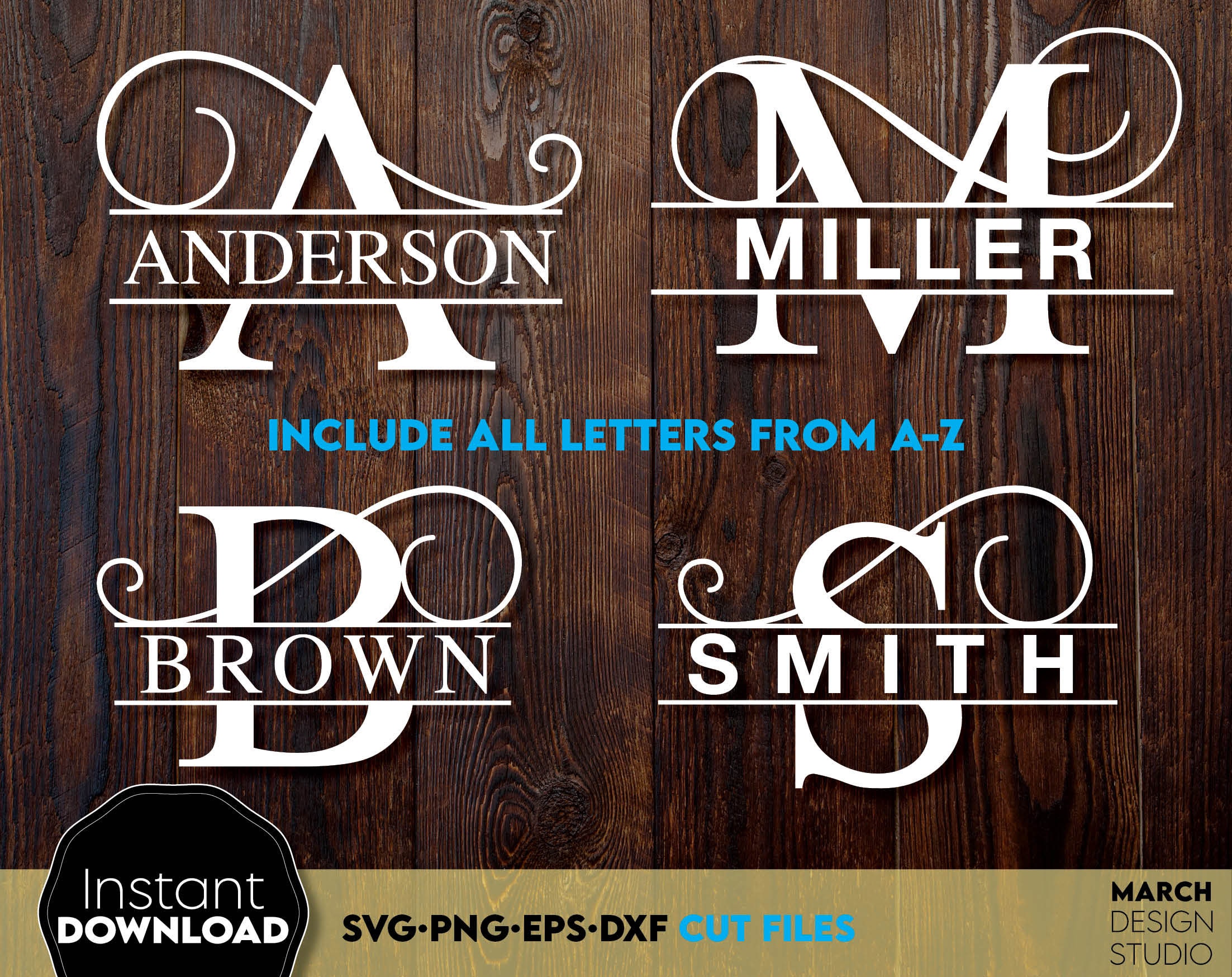 Split Monogram SVG Monogram SVG Family Monogram SVG - Etsy