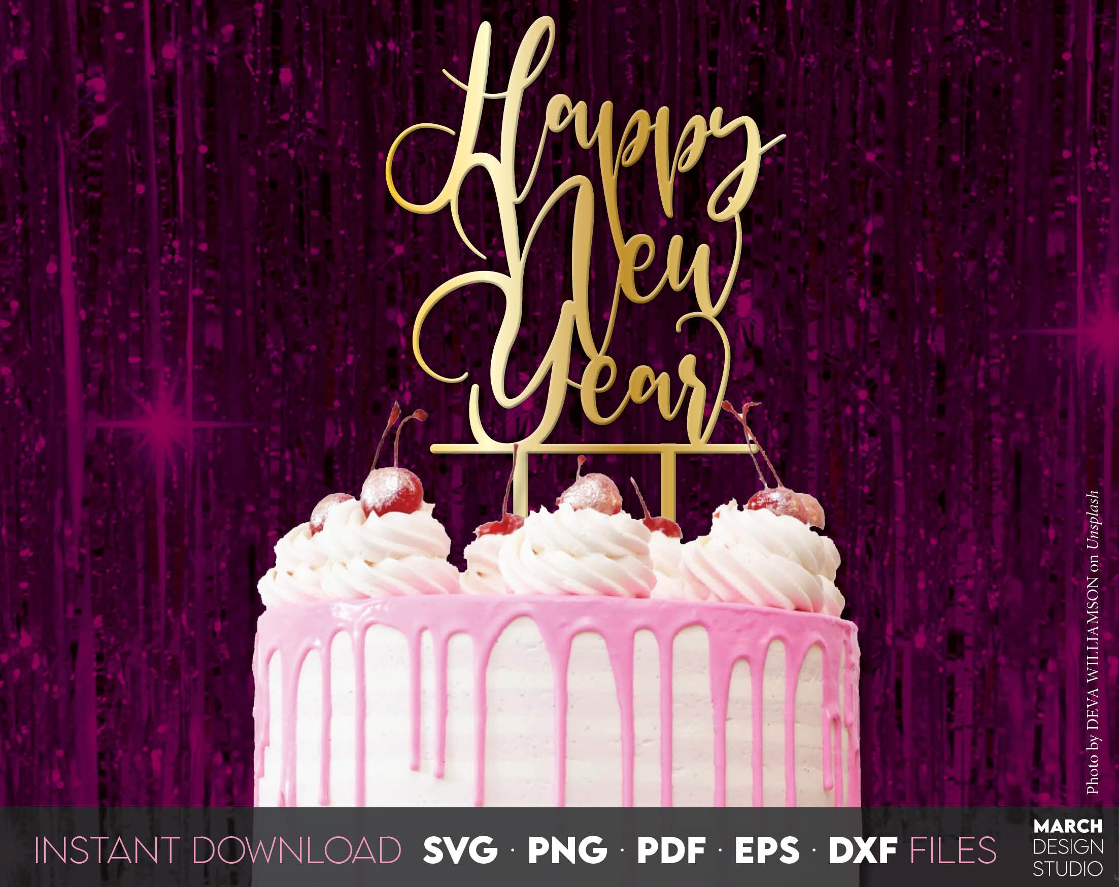 Happy New Year Cake Topper SVG Bundle Hello 2023 SVG New - Etsy Australia