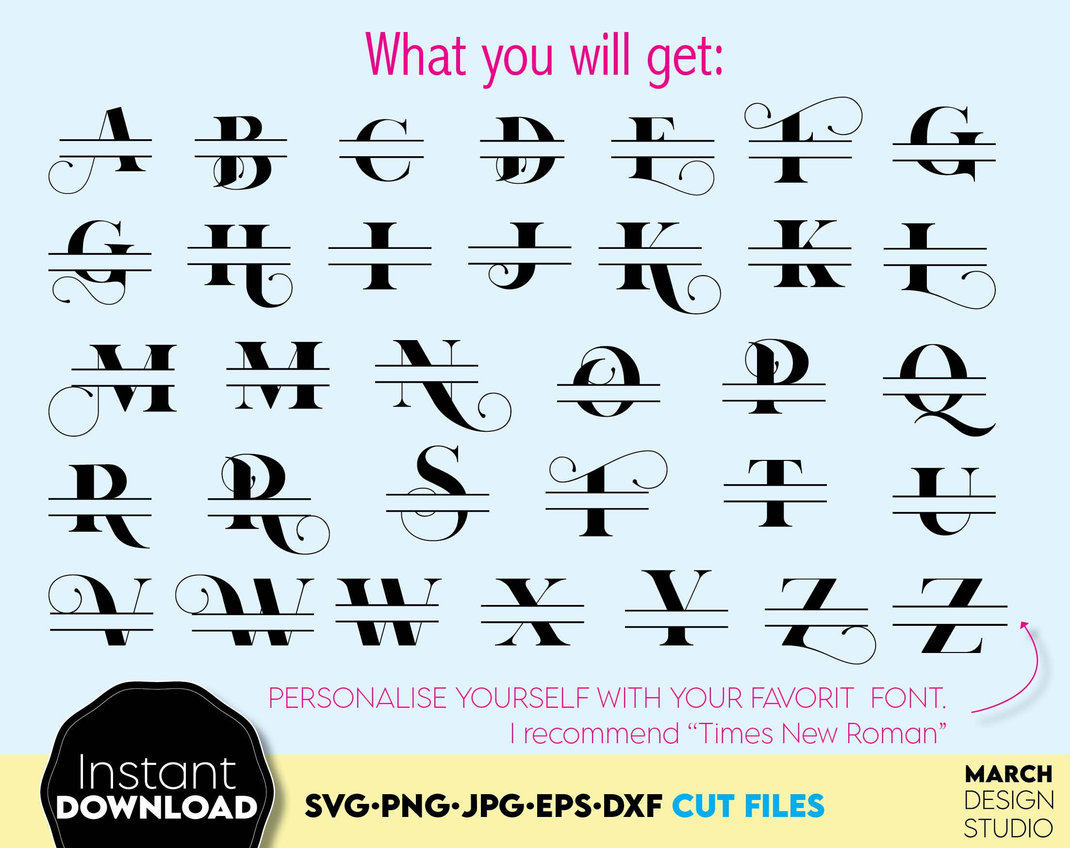 Split Monogram SVG Bundle Name Monogram SVG Split Letters - Etsy Canada