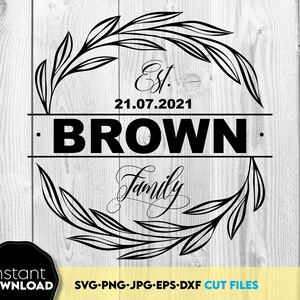 Family Name Monogram | Cut File Monogram | Wreath Monogram Svg | Last ...
