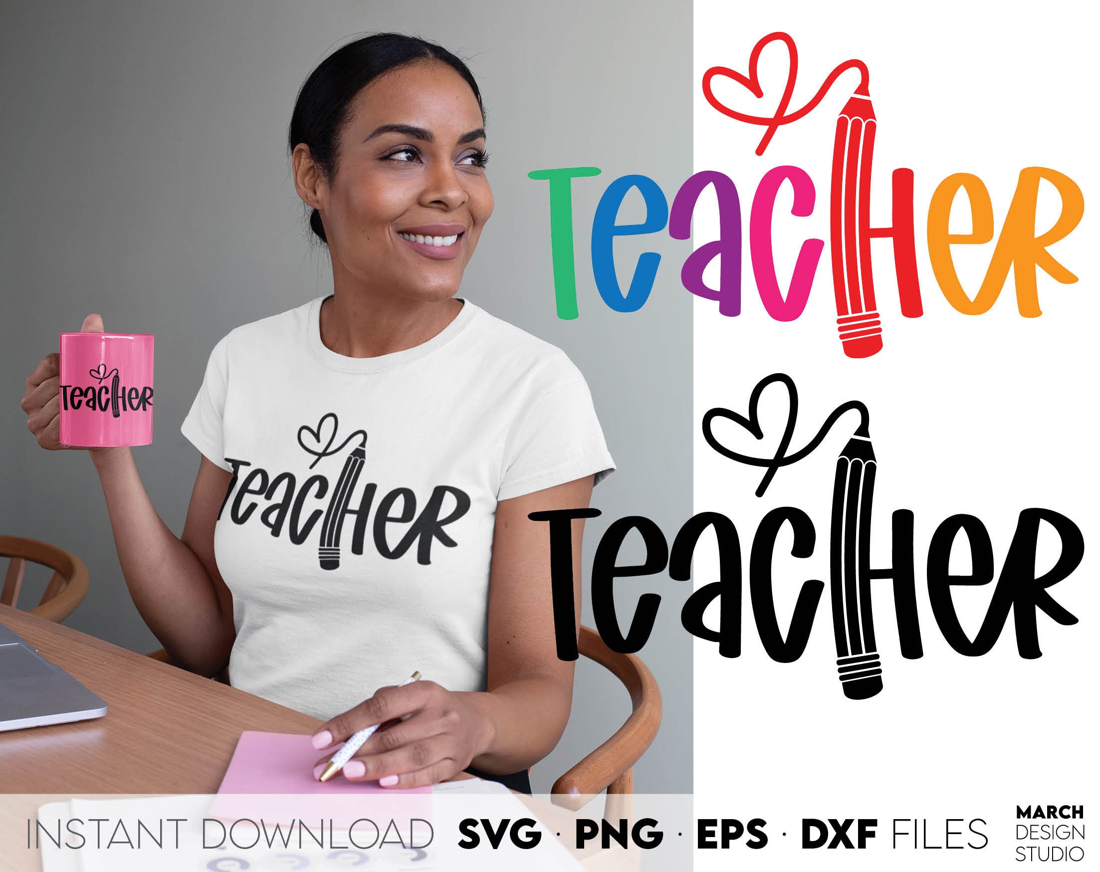 Loved Teacher SVG PNG DXF Teacher Heart Svg Best Teacher - Etsy