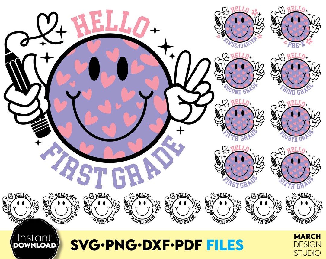 Hello School Svg Png Bundle | Hello School SVG Bundle | Back to School ...