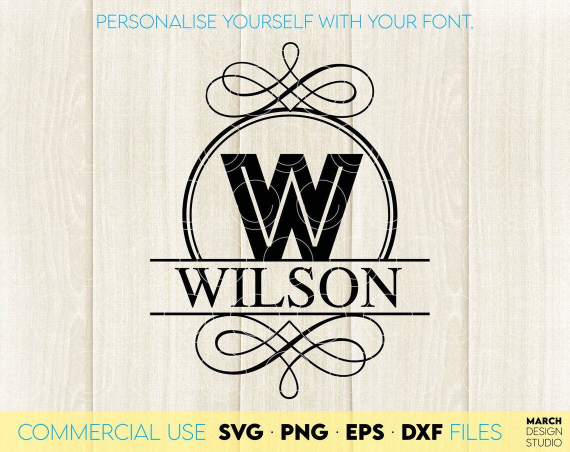 Monogram Frame SVG Split Monogram Frame SVG Family - Etsy