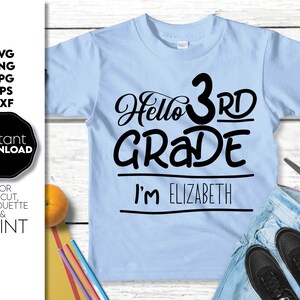 Hello 3rd Grade Svg Personalised Back to School SVG Third Grade Svg ...