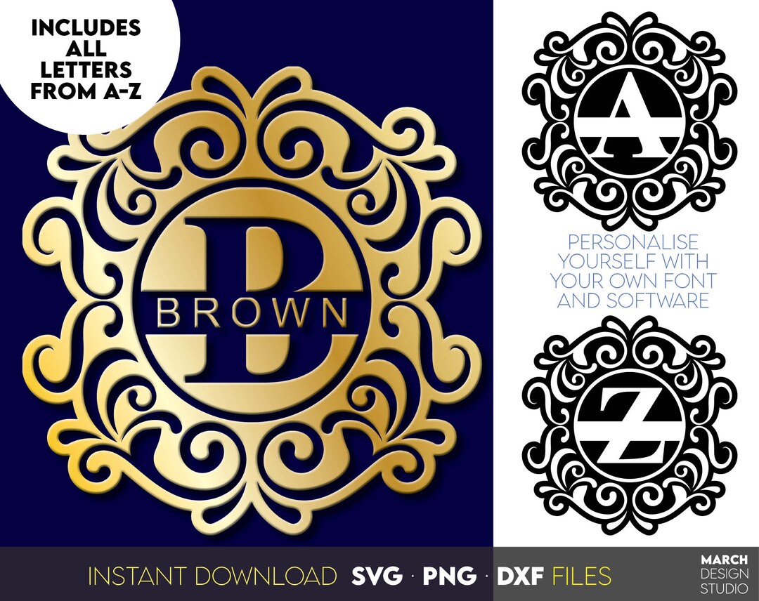 Family Monogram SVG Bundle: Wedding Name Initial (digital Download) - Etsy
