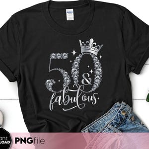 50th Birthday Diamond Design | Fabulous Fifty PNG (digital Download) - Etsy
