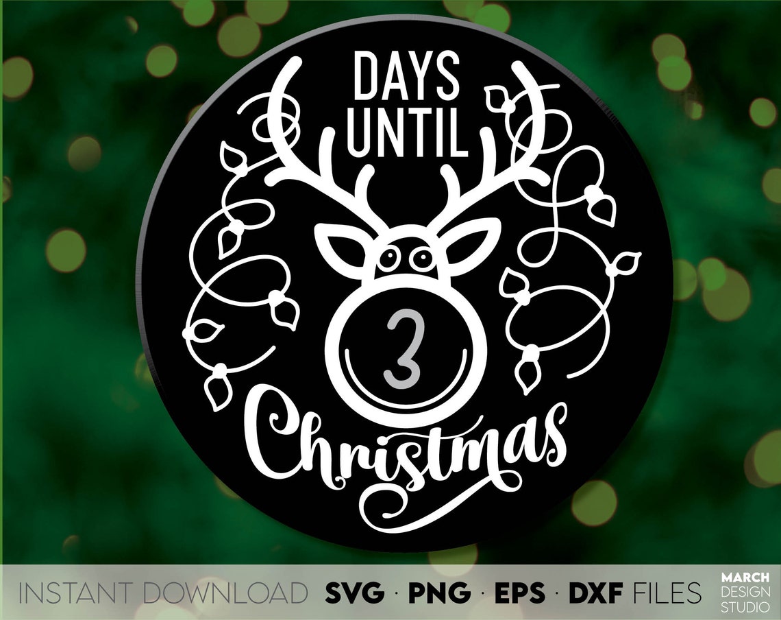 The Rudolph Christmas Countdown Chalkboard SVG Days Till - Etsy