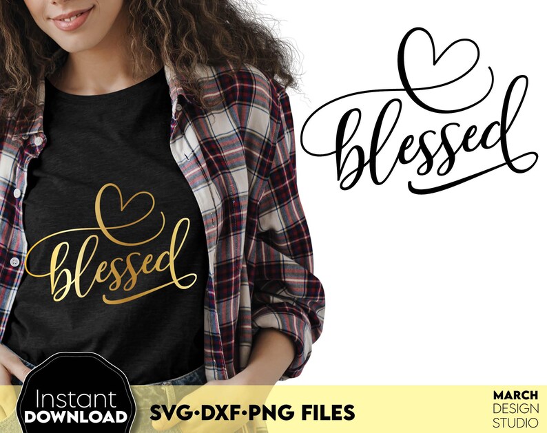 Blessed Gold Glitter Christian SVG – Shirt, Mug, & Gift Design (digital ...