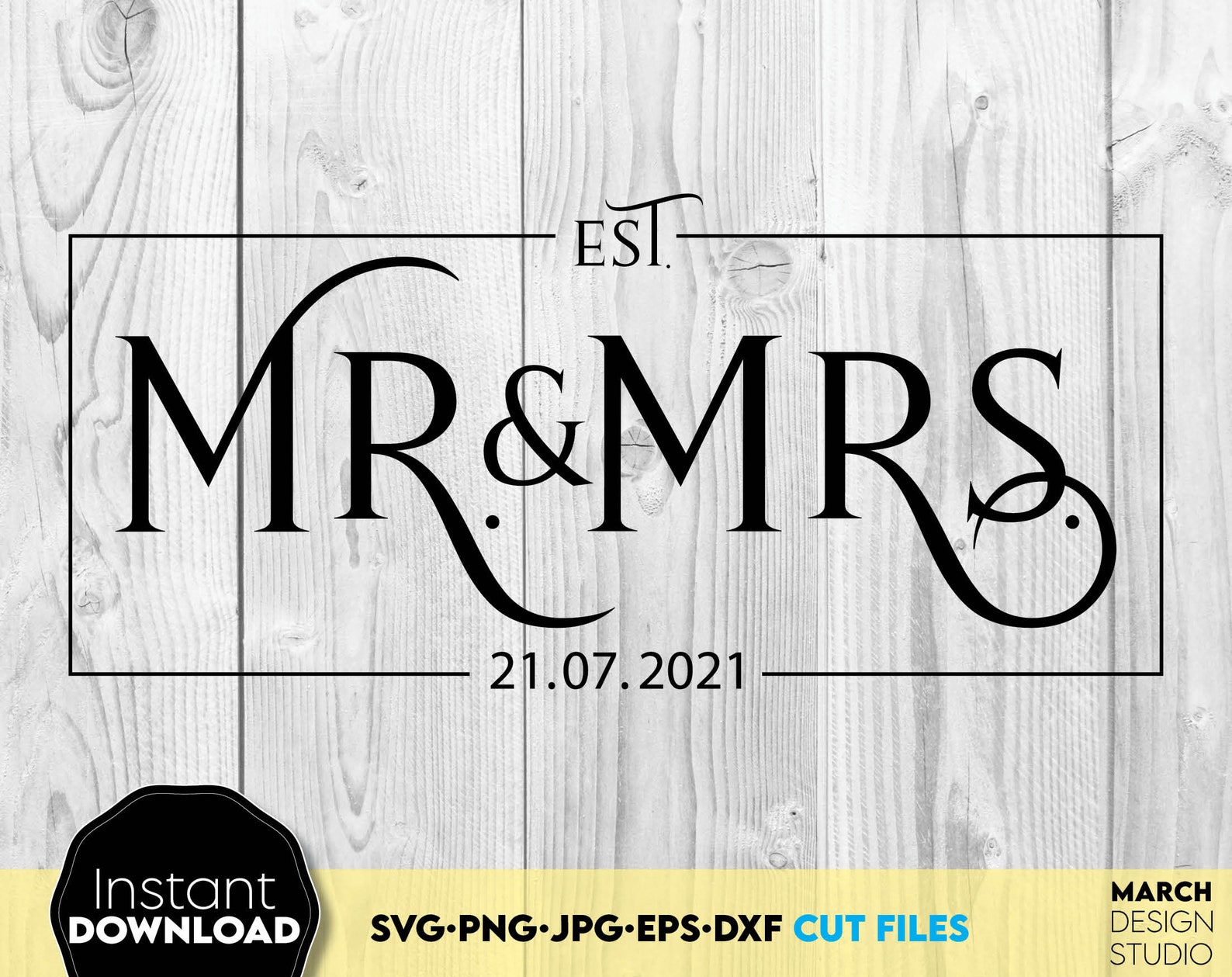 Mr and Mrs SVG Mr and Mrs Est 2021 SVG Mr & Mrs SVG Wedding | Etsy