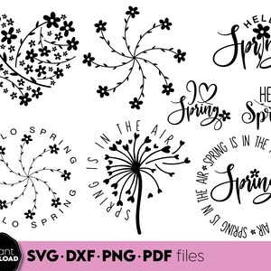 Spring Flower Signs | Spring Bundle Svg | Springtime Svg | Spring Round ...
