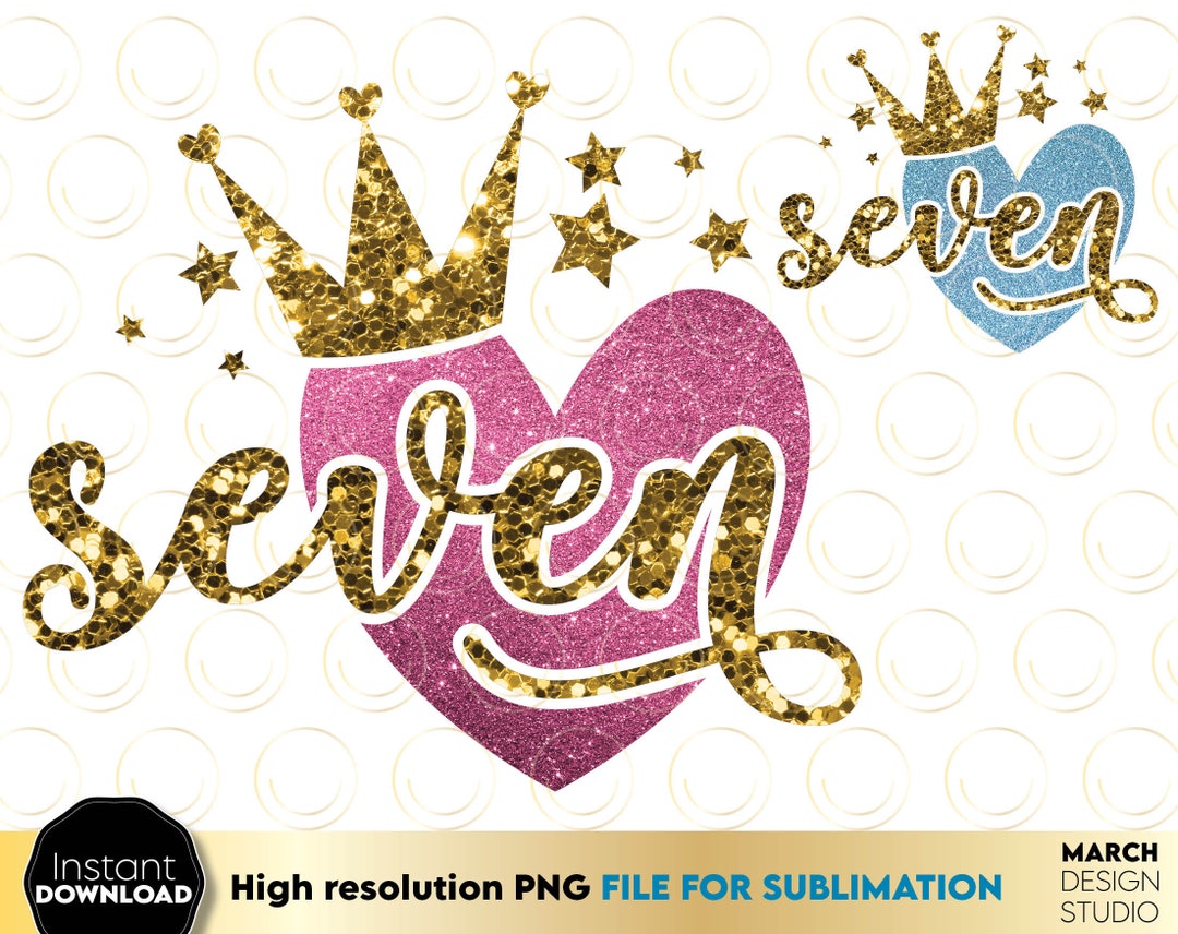 Glittered Number Seven Birthday PNG | Number 7 PNG | 7th Birthday Gold ...