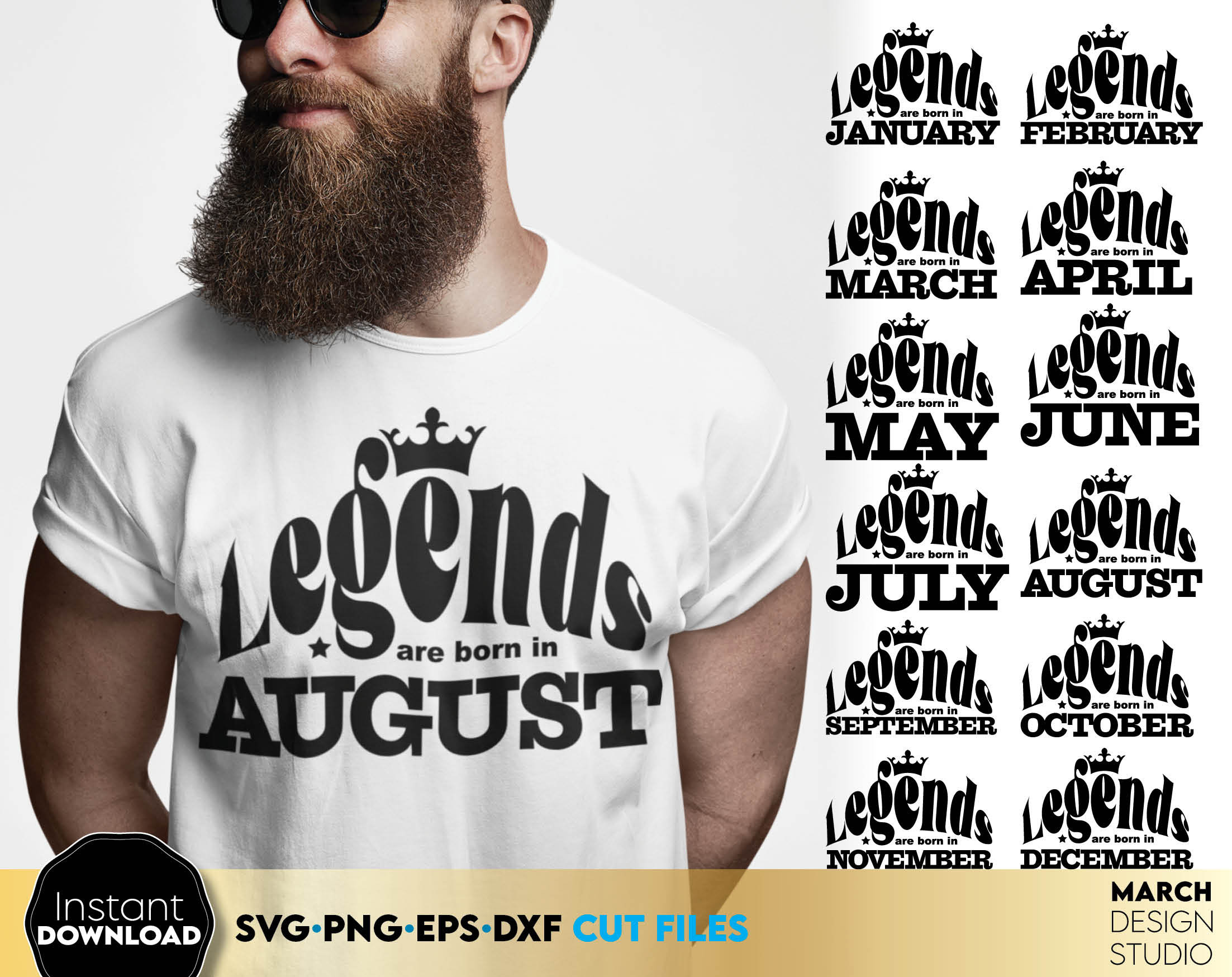 Legends Are Born in Svg Bundle Svg Cut File Dad Birthday - Etsy