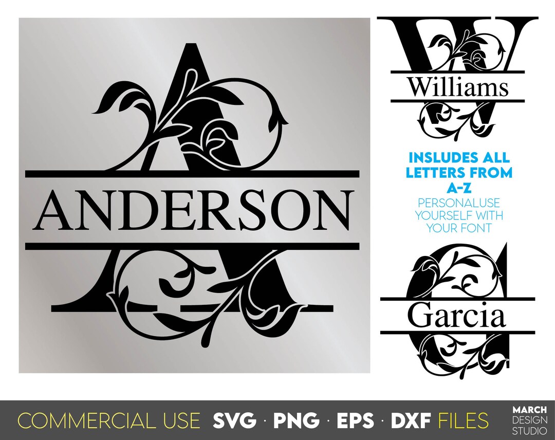 Split Monogram Svg | Monogram Fonts Svg | Family Monogram Svg | Wedding ...