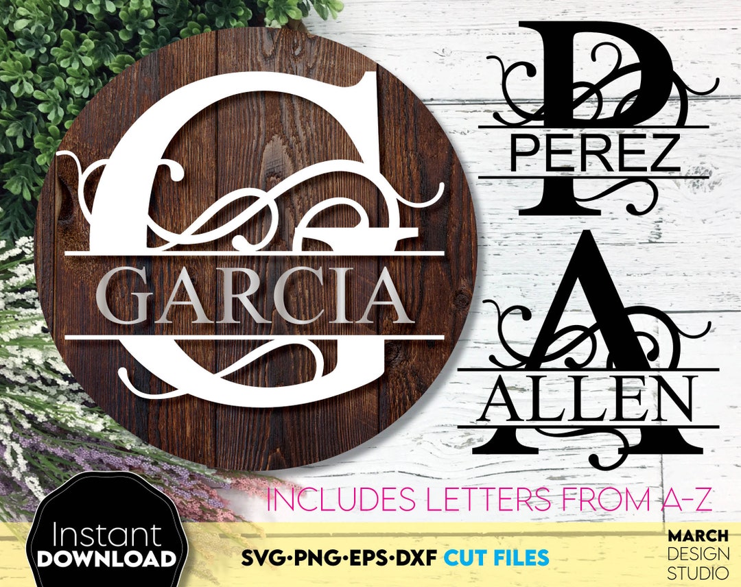 Split Monogram Svg | Circle Monogram Svg | Family Monogram Svg | Split ...