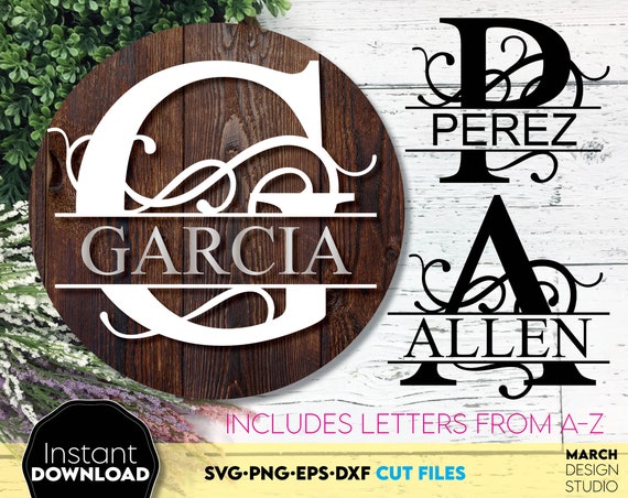 Split Monogram SVG Circle Monogram SVG Family Monogram SVG - Etsy