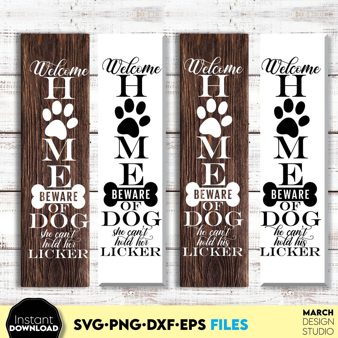 Dog Welcome Sign SVG: Farmhouse Porch Decor, Digital Files - Etsy
