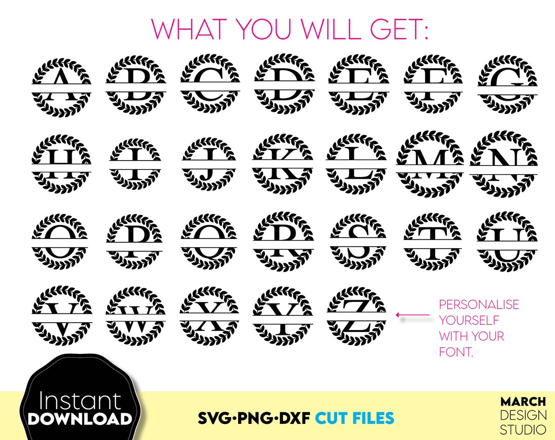 Split Monogram Bundle SVG Split Monogram SVG Split Letters Svg - Etsy