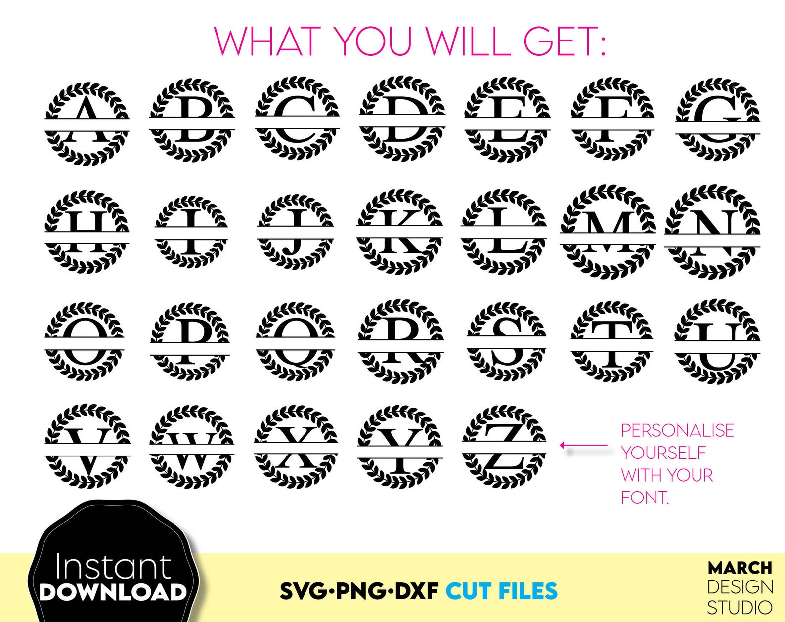 Split Monogram Bundle SVG Split Monogram SVG Split Letters Svg - Etsy