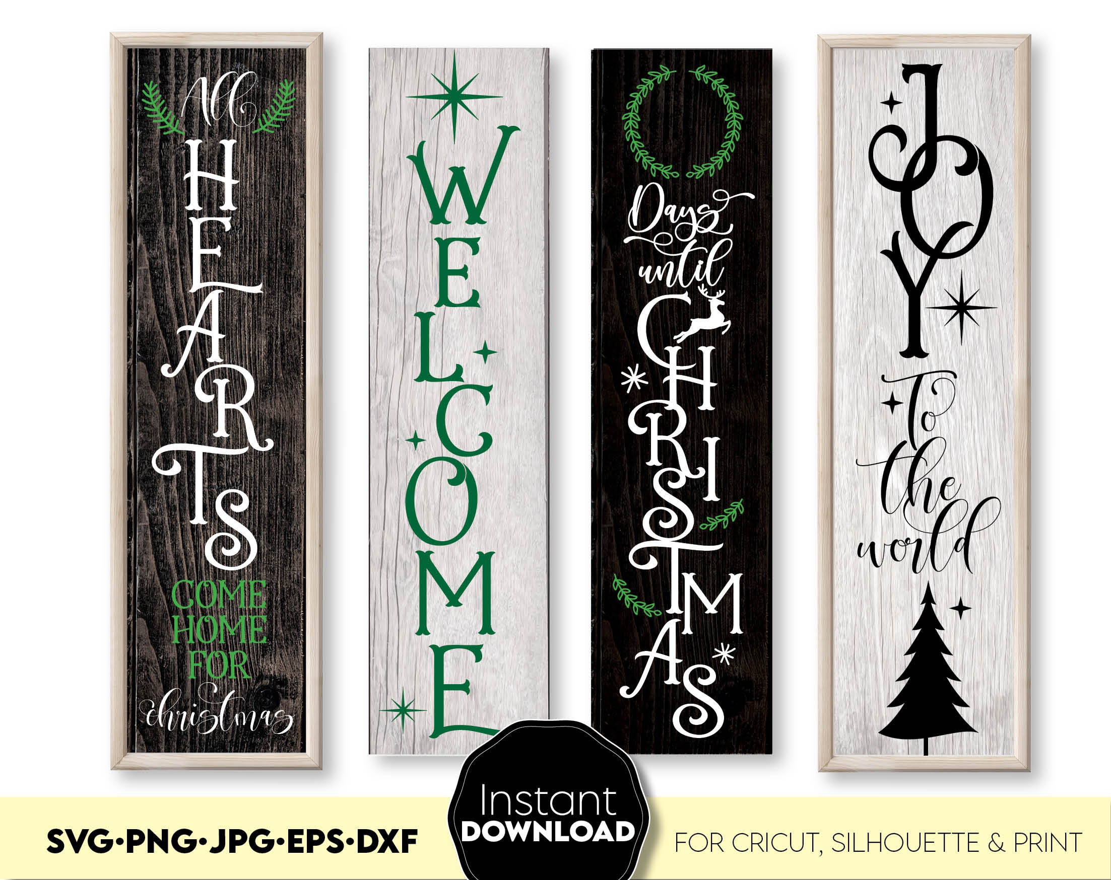 Christmas Vertical Sign Bundle SVG Christmas Sign SVG - Etsy