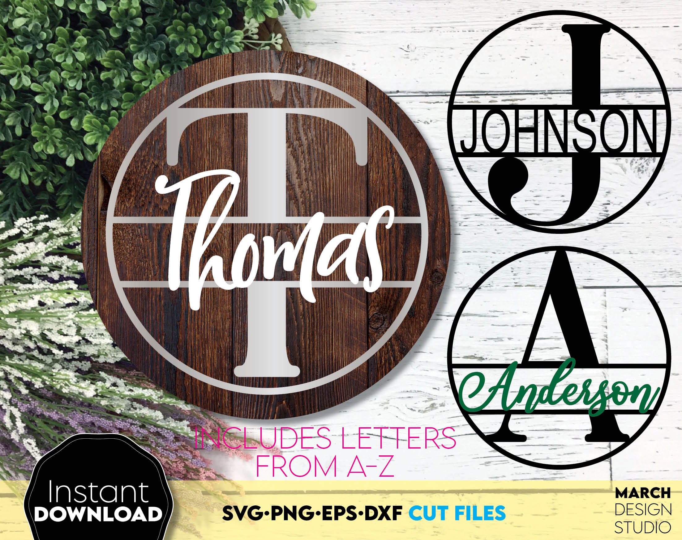 Family Name Monogram Split Letter Monogram Svg Name Family - Etsy