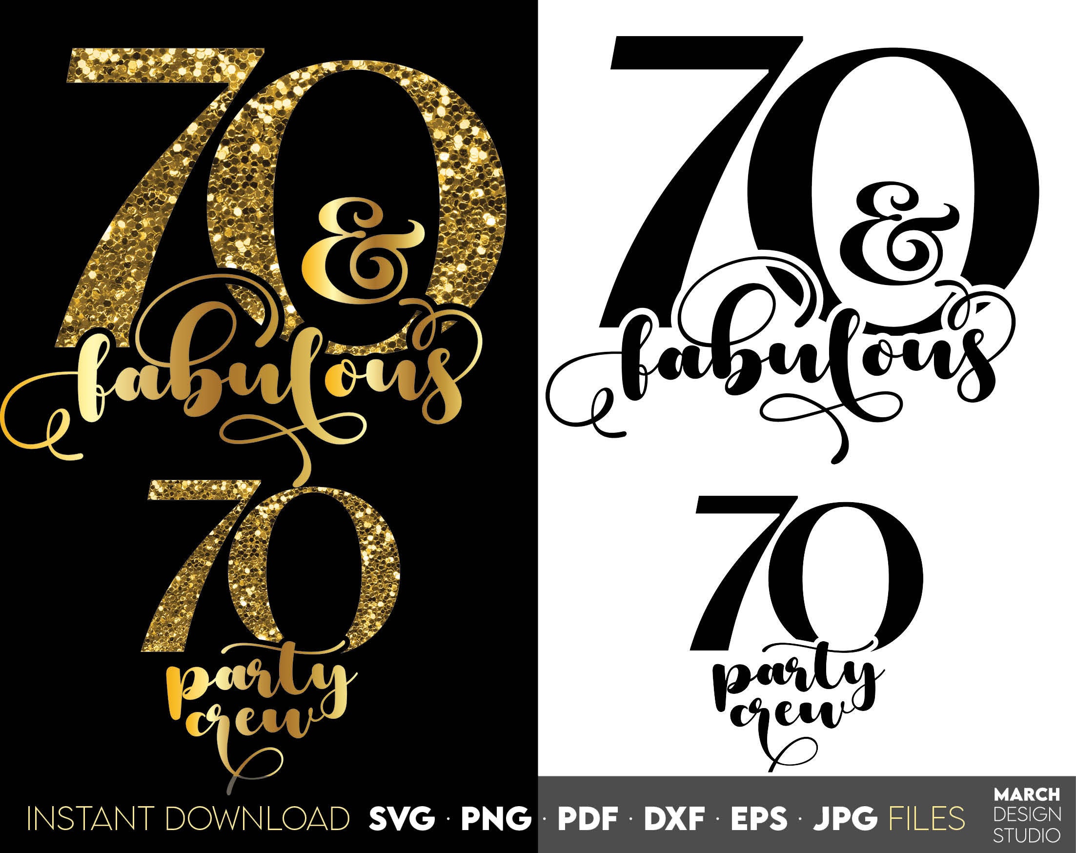 70 & Birthday SVG, Party Crew Design, Digital Download - Etsy