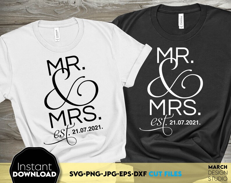 Mr and Mrs SVG Mr and Mrs Shirts SVG Mr & Mrs SVG Wedding - Etsy