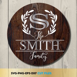 Circle Monogram Svg, Family Name Monogram, Wreath Monogram Frame Svg ...