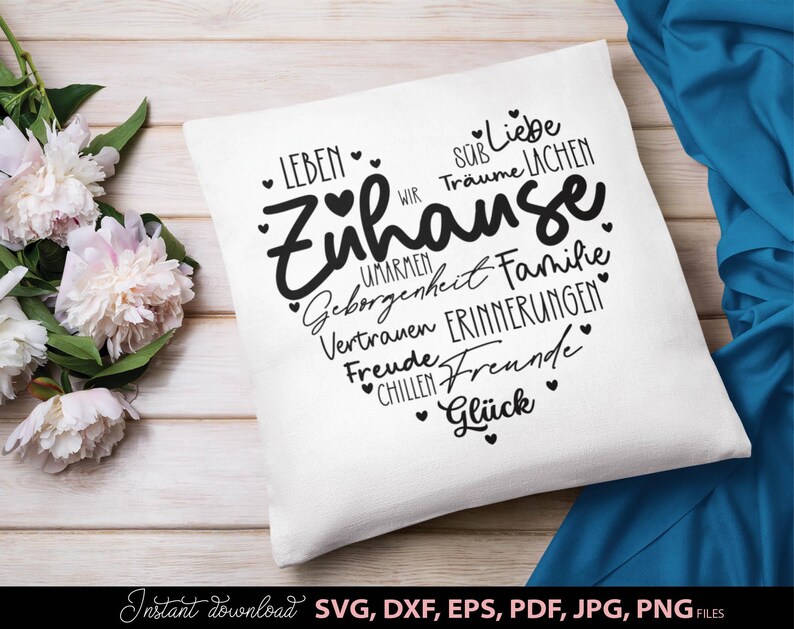 Zuhause Herz Wortwolke: Familien Liebe SVG PNG Datei Für Heim Dekor ...