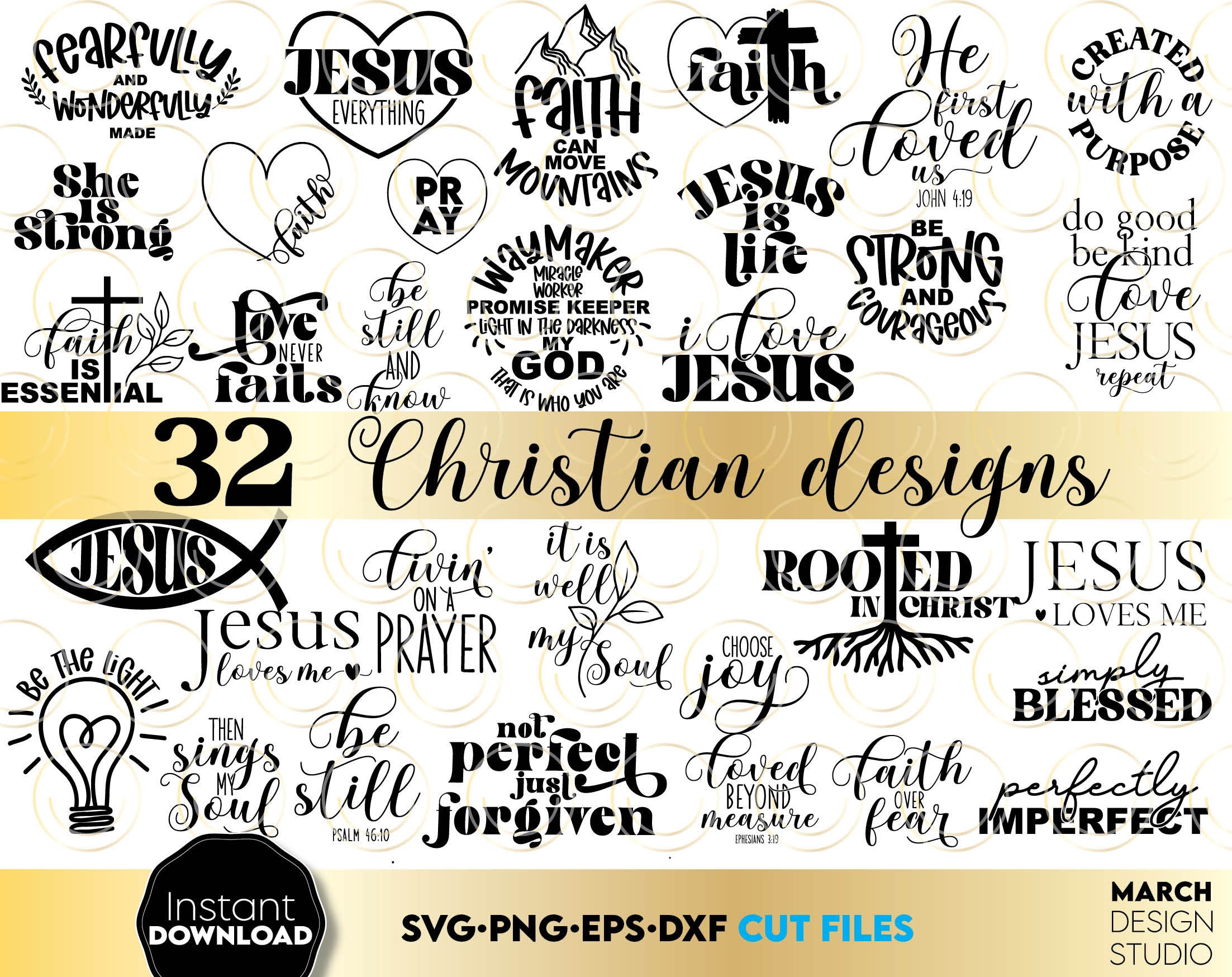 Christian SVG Bundle Religious Easter SVG Jesus Cross SVG | Etsy