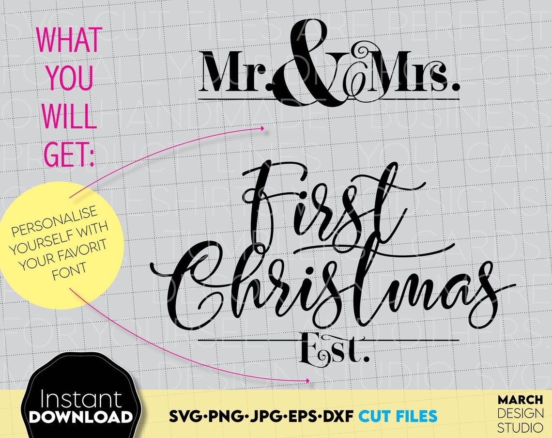 First Christmas Mr and Mrs Svg Mr & Mrs Svg Newlyweds Svg | Etsy