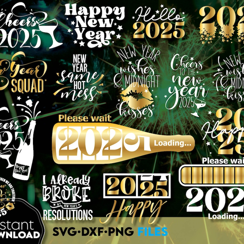 New Years 2025 Clip Art - Etsy