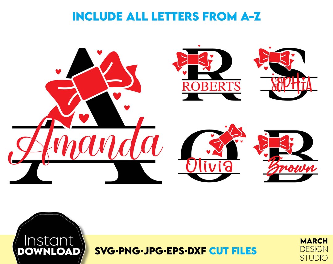 Monogram SVG Bundle Split Monogram Bundle SVG Monogram - Etsy