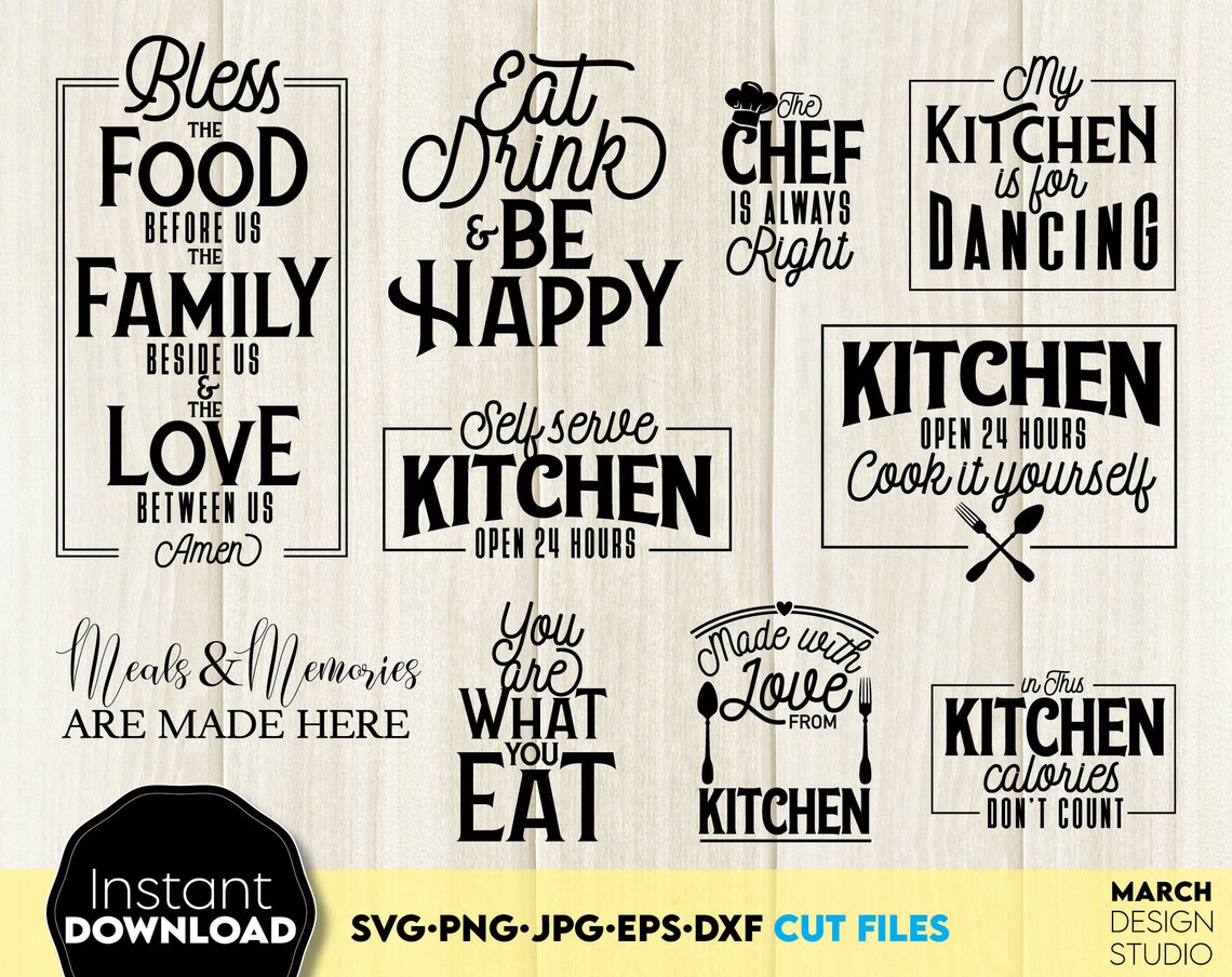 Kitchen Svg Kitchen Svg Bundle Kitchen Cut File Baking - Etsy