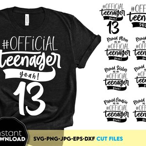 Official Teenager SVG Bundle | 13th Birthday Family Squad (digital ...