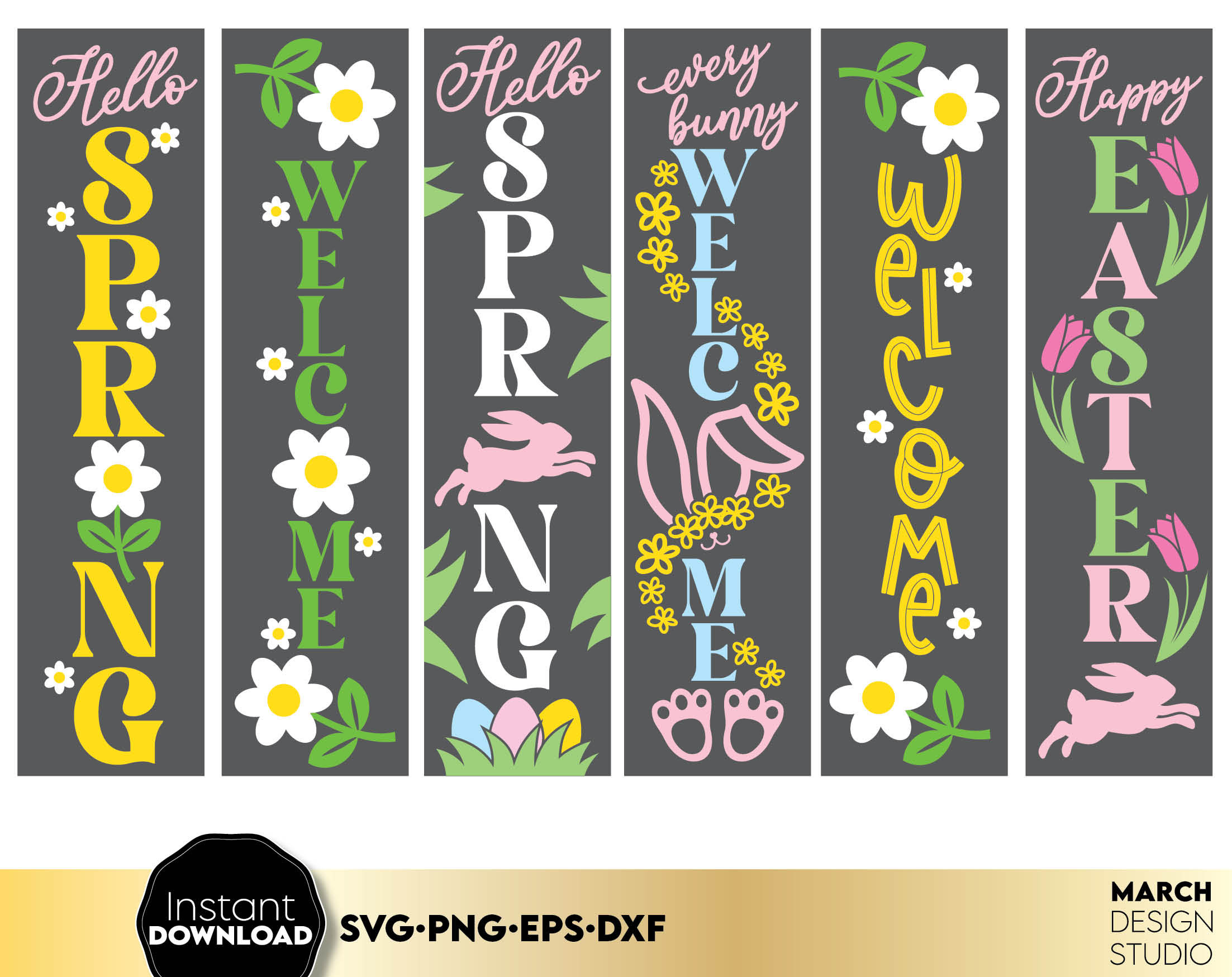 Spring Welcome Sign SVG Bundle Front Door Welcome Signs SVG - Etsy Canada