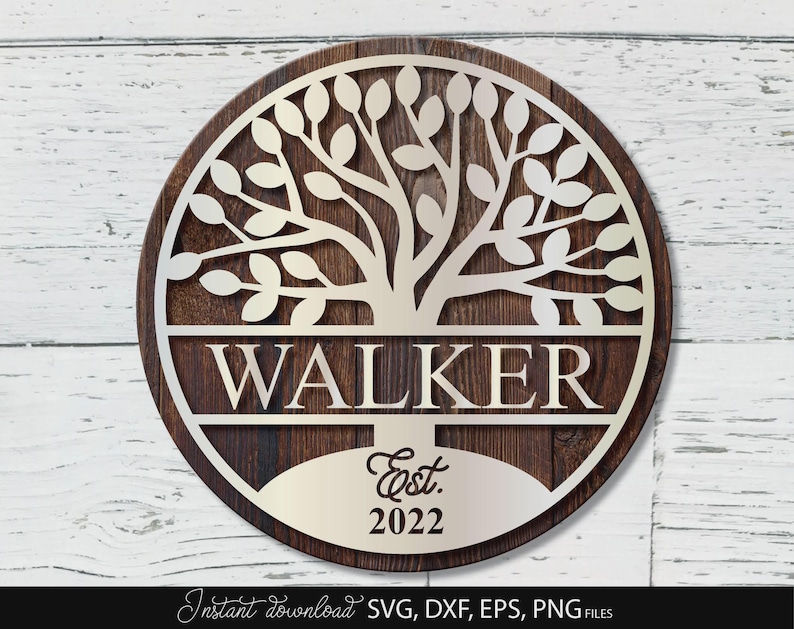 Custom Family Tree Last Name Sign SVG PNG DXF - Etsy
