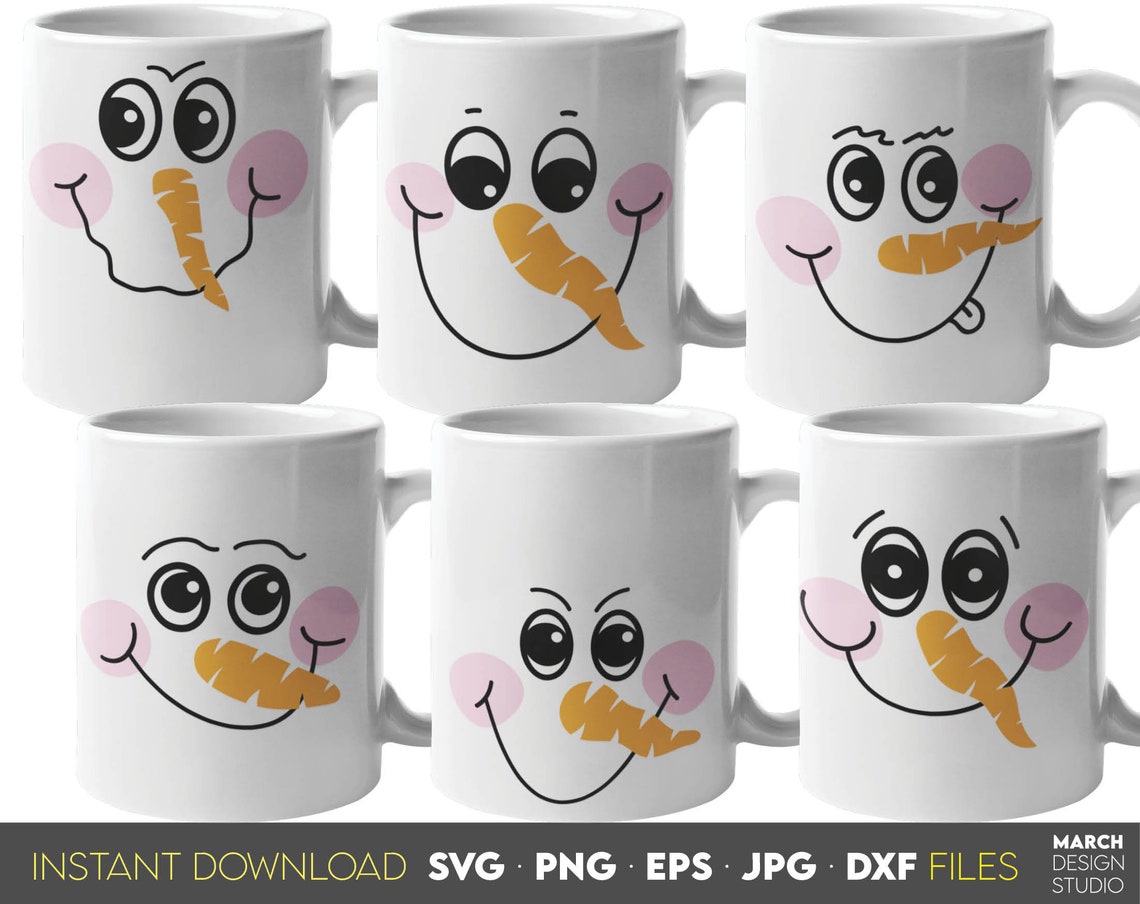 Snowman Face SVG Christmas Snowman SVG Winter Holiday - Etsy