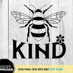 Bee Kind Tee Inspirational Shirt SVG Bundle - Honey Bee SVG - Bee Kind ...