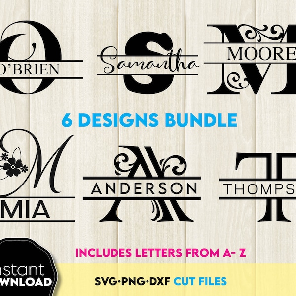 Split Monogram - Etsy