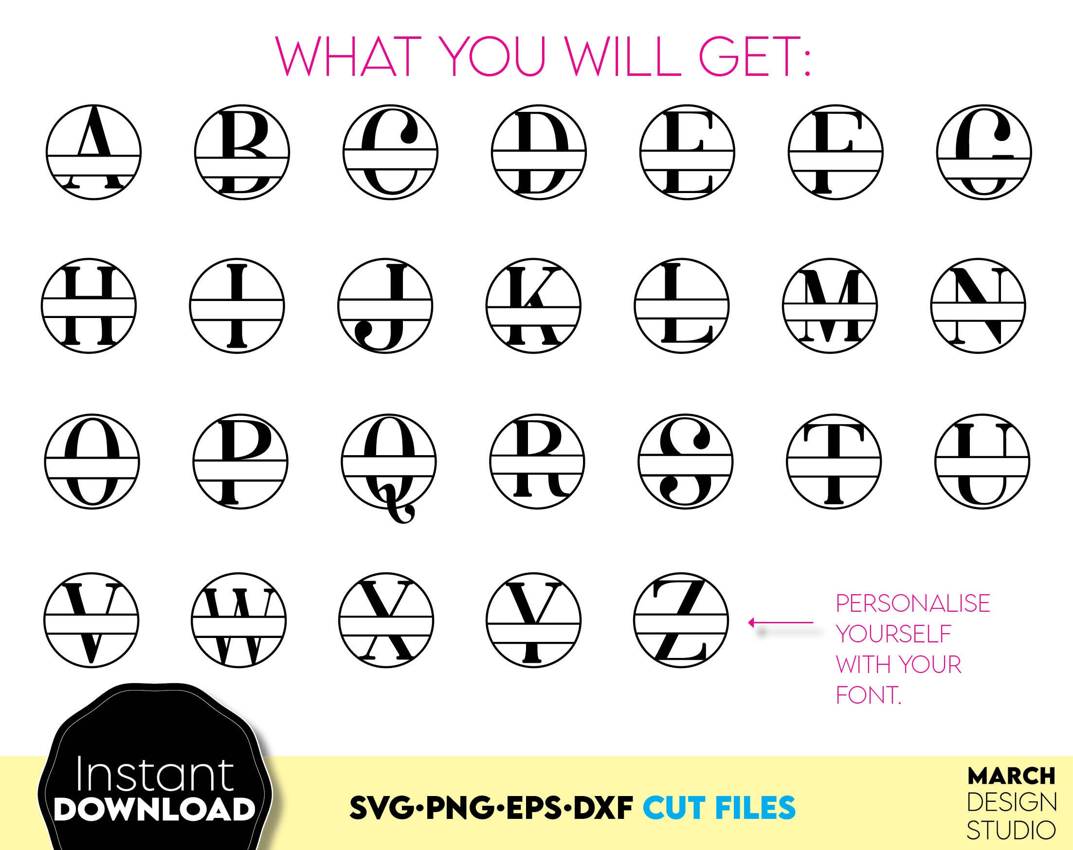 Family Name Monogram Split Letter Monogram Svg Name Family - Etsy