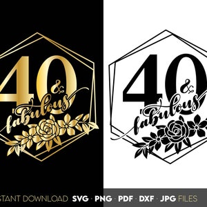 Svg Fabulous 40 Svg | 40th Celebration SVG | Turning 40 Years SVG | 40 ...