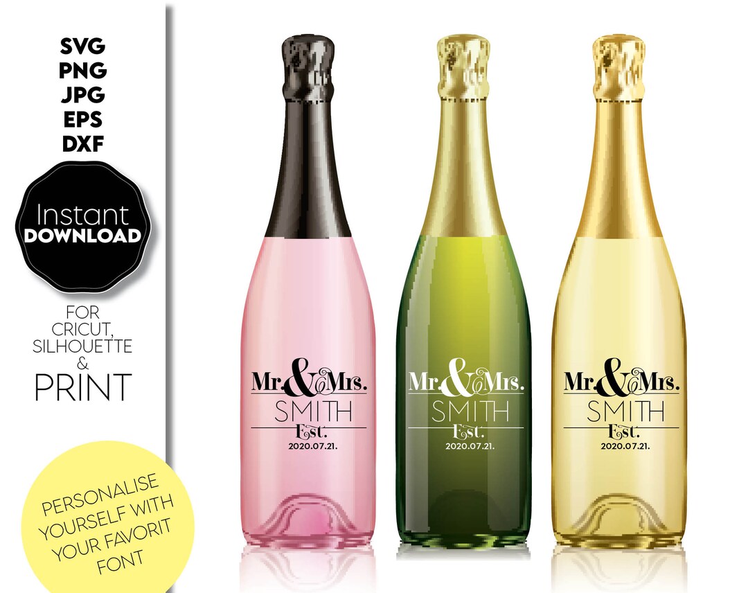 Mr and Mrs Est 2024 SVG Mr & Mrs SVG Wedding Png Mr and Mrs Last Name ...