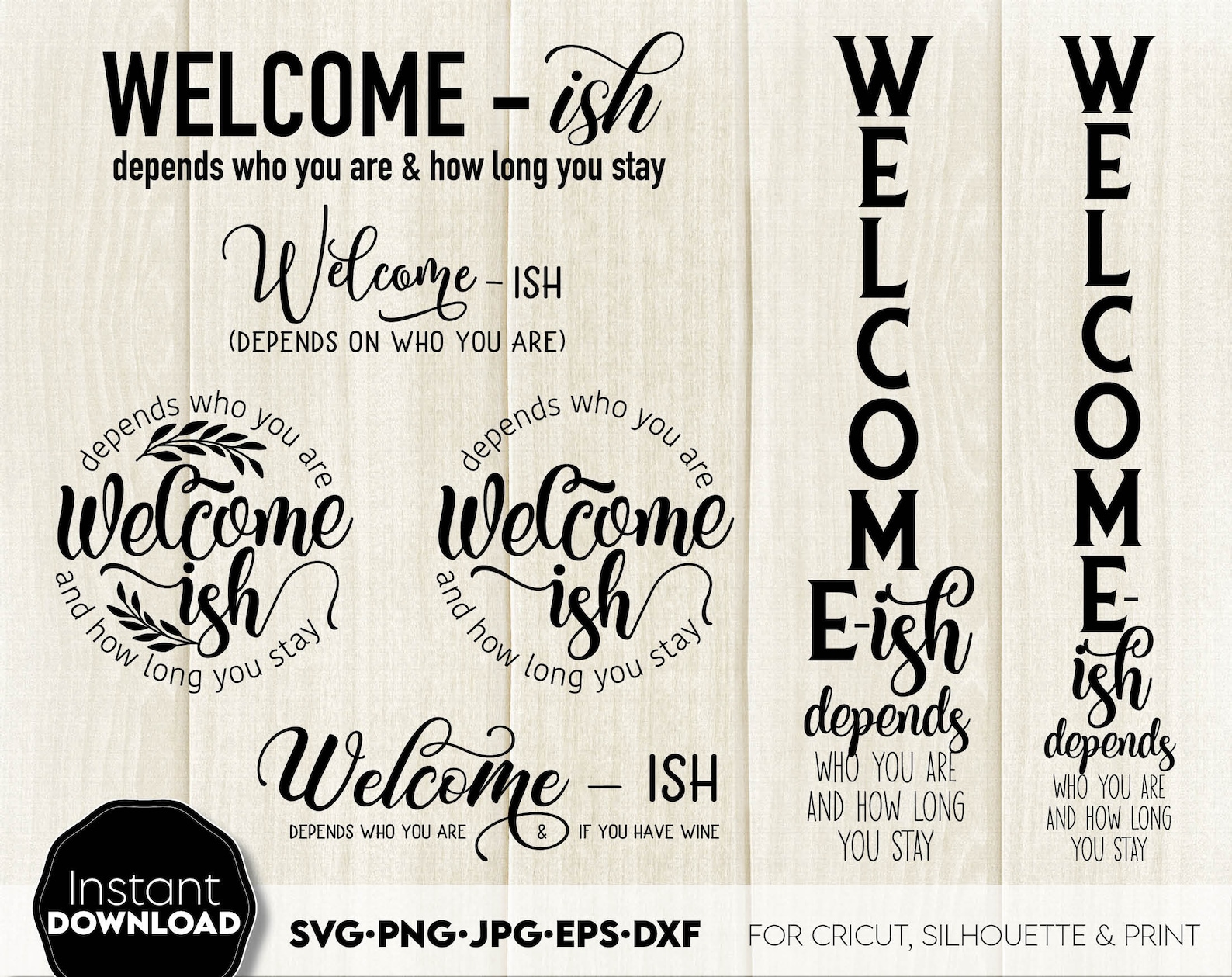 Welcome-ish SVG Sign Bundle Welcome Sign Front Porch Farmhouse Decor ...