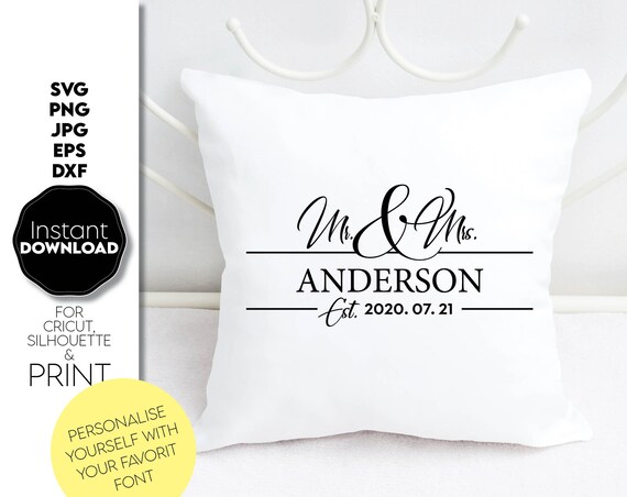 Mr and Mrs SVG Family Name Sign SVG Wedding Gift Ideas - Etsy
