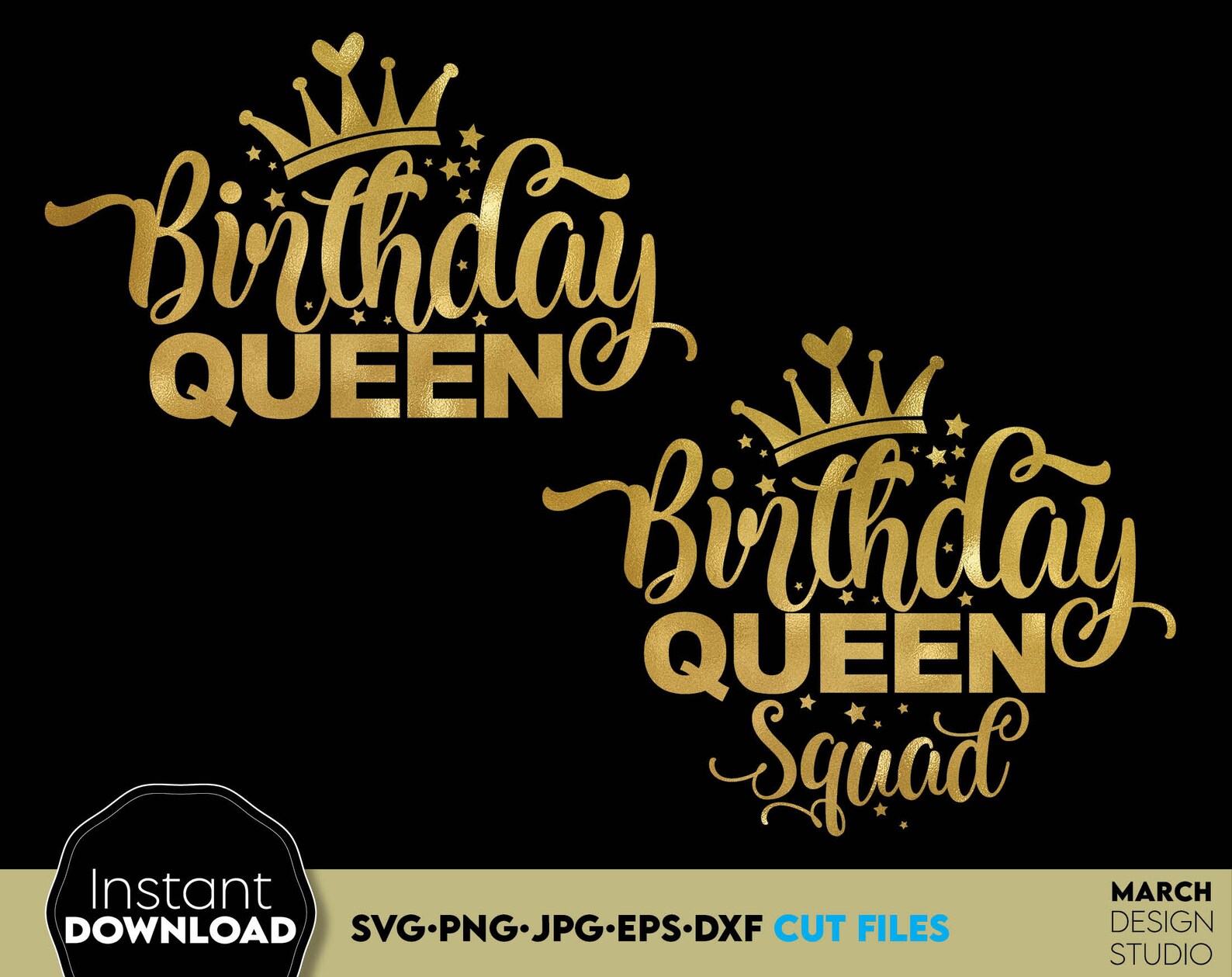 Birthday Queen SVG | Gold Glitter Crown Graphics (digital Download) - Etsy